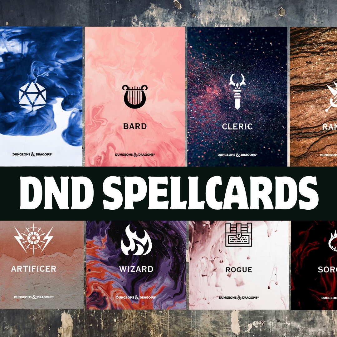 Dnd Class Spell Cards Mega Bundle, Custom Dungeons and Dragons 5e ...