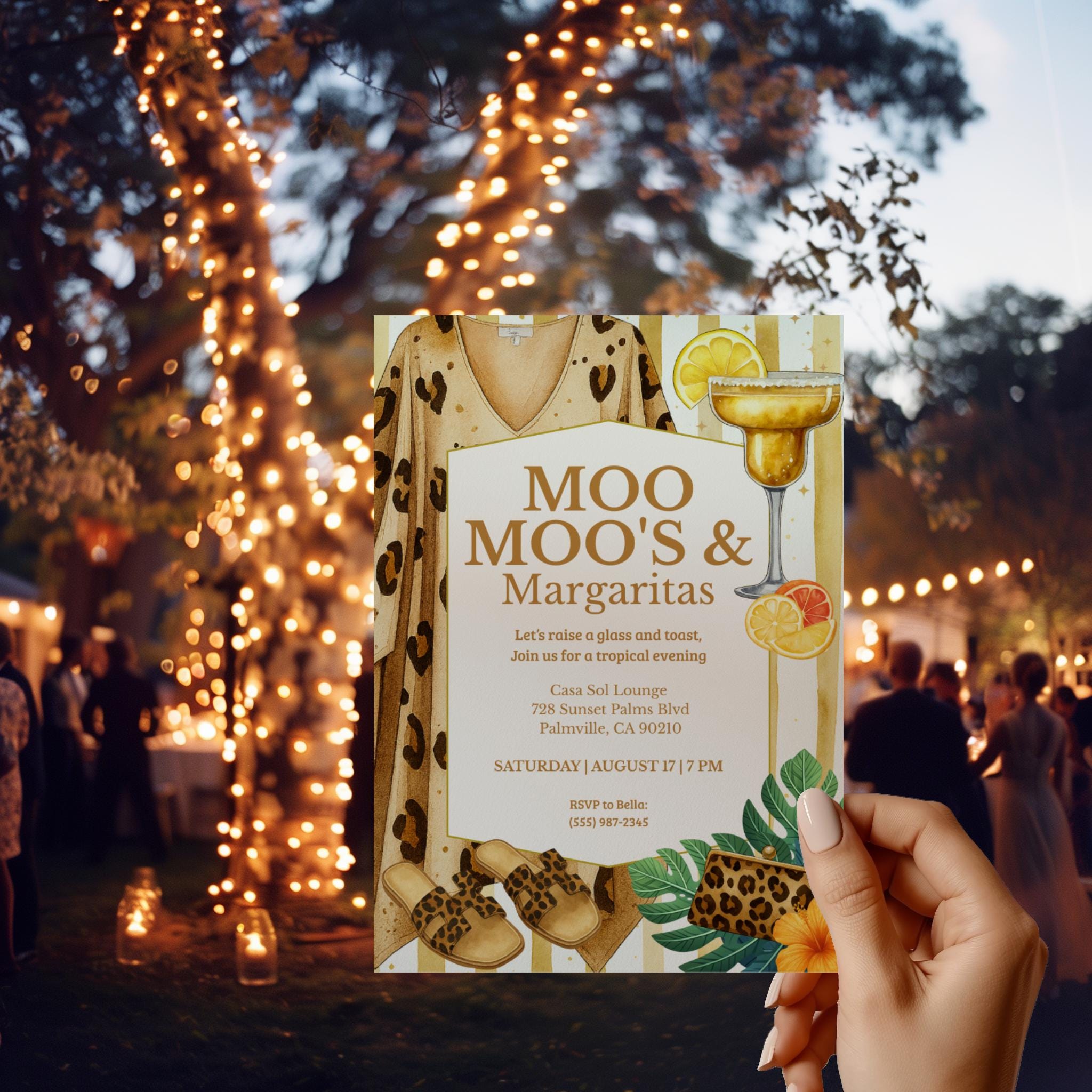 Moo Moos & Margaritas Invitation, Margs and Moo Moos, Ladies Night ...
