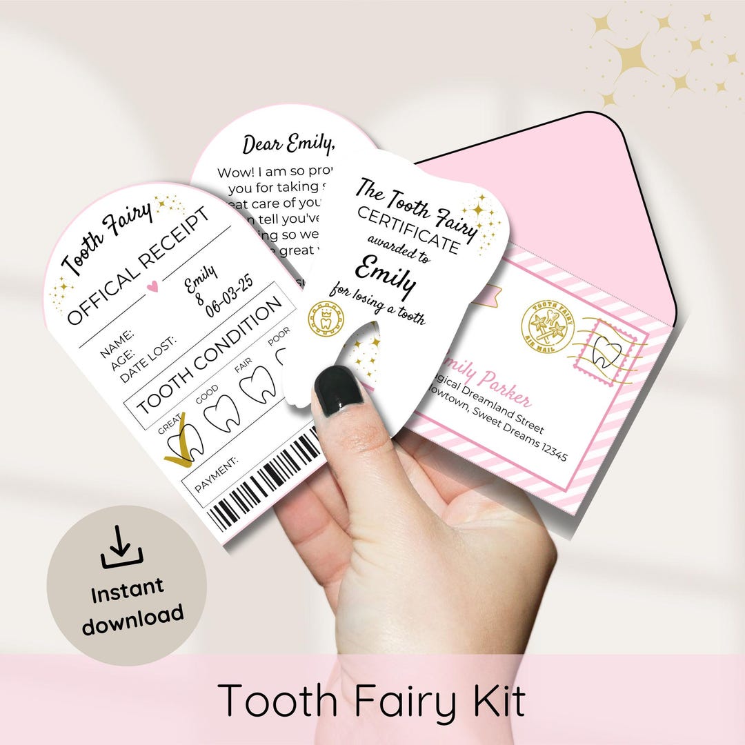 Editable Printable Mini Tooth Fairy Letter, Envelope, Report and ...