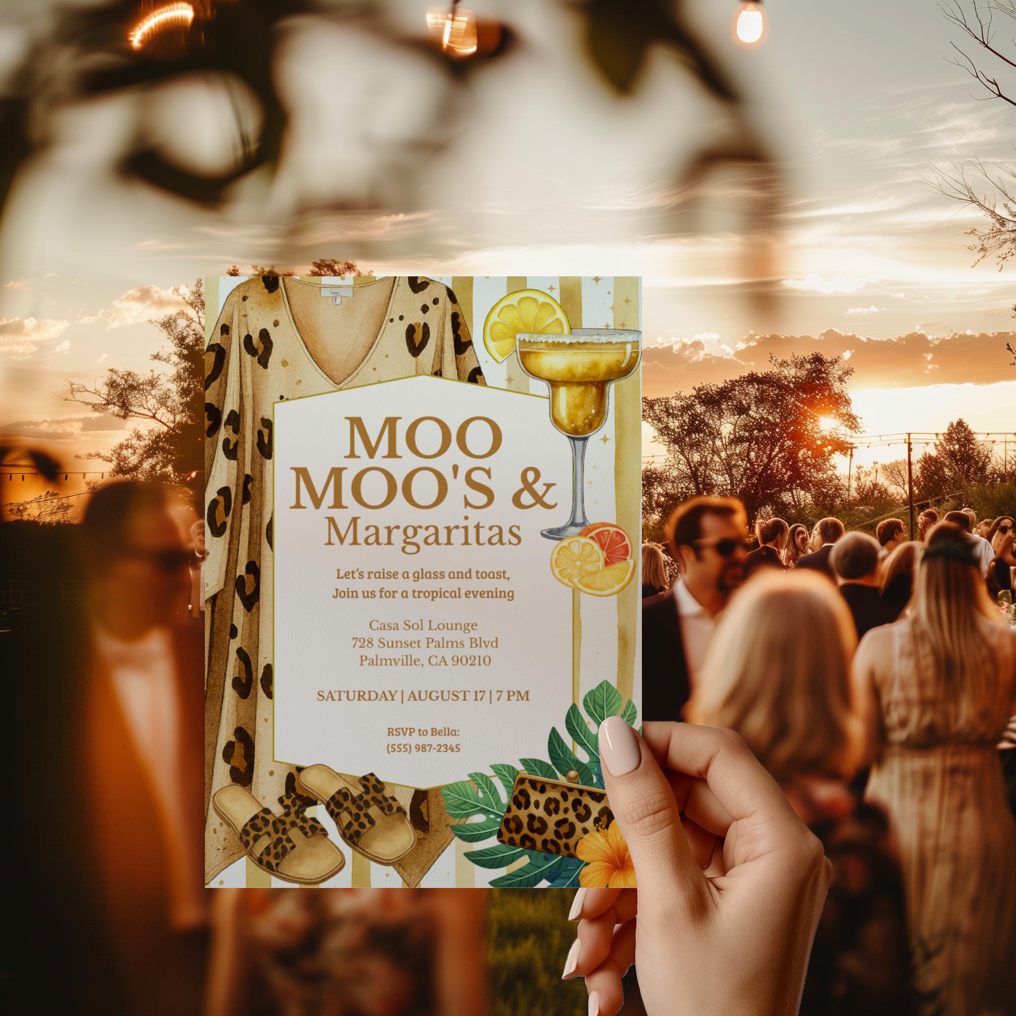 Moo Moos & Margaritas Invitation, Margs and Moo Moos, Ladies Night ...
