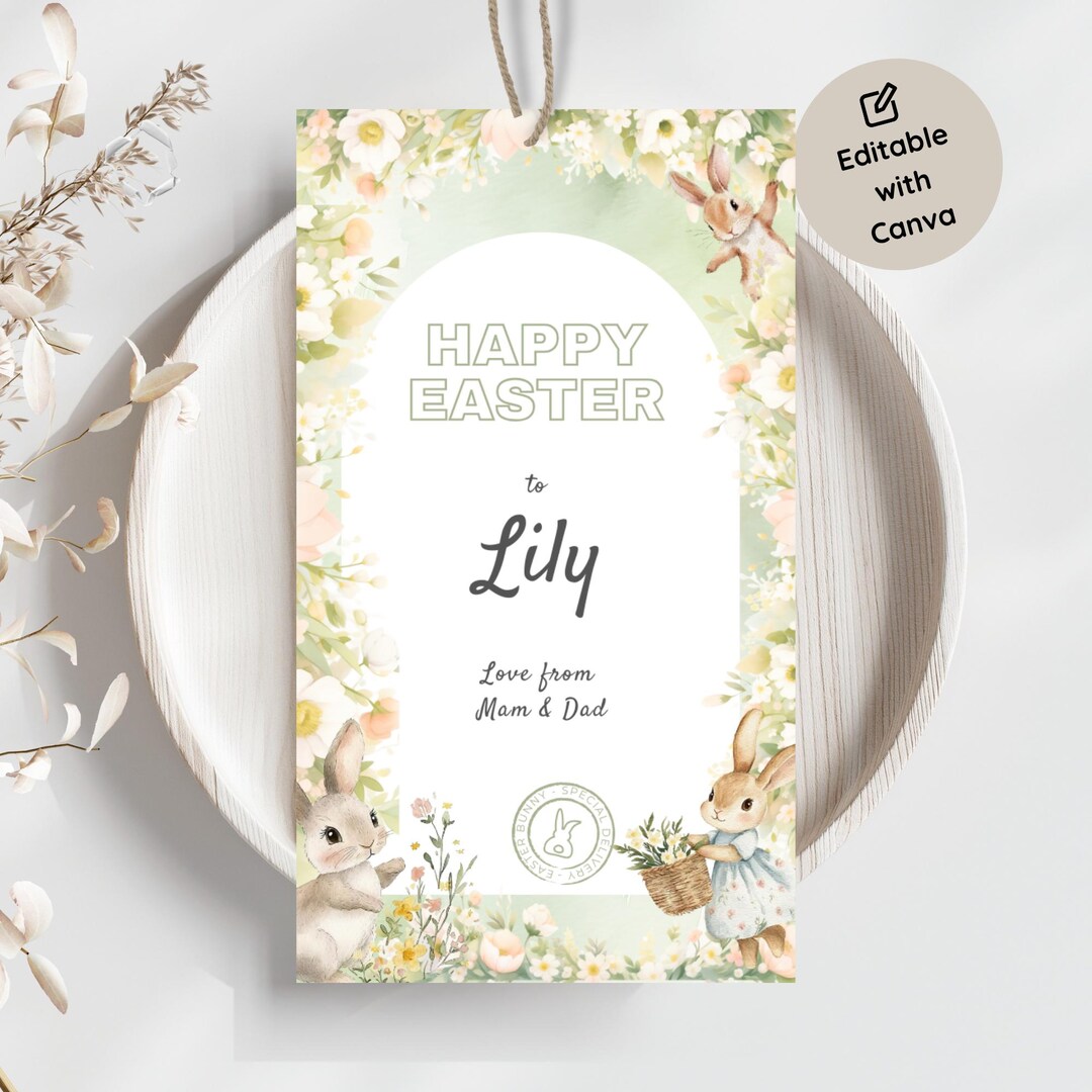 Easter Gift Tag, Easter Printable, Kids Easter Basket, Printable Easter ...