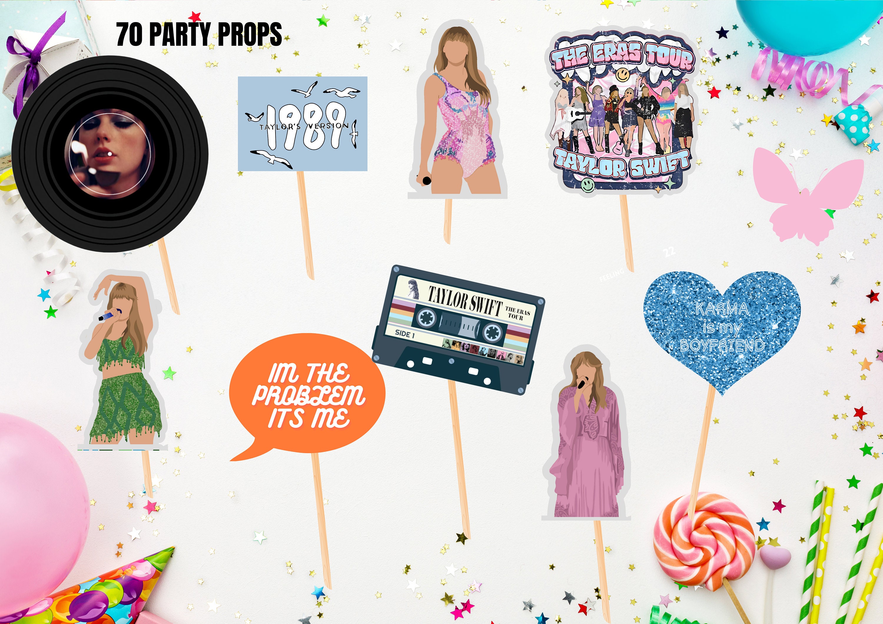 70 Taylor Swift Inspired Photo Booth Printable Props Printable Birthday ...