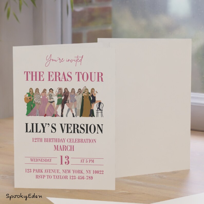 Editable Taylor Swift Inspired Birthday Party Invitation Instant ...