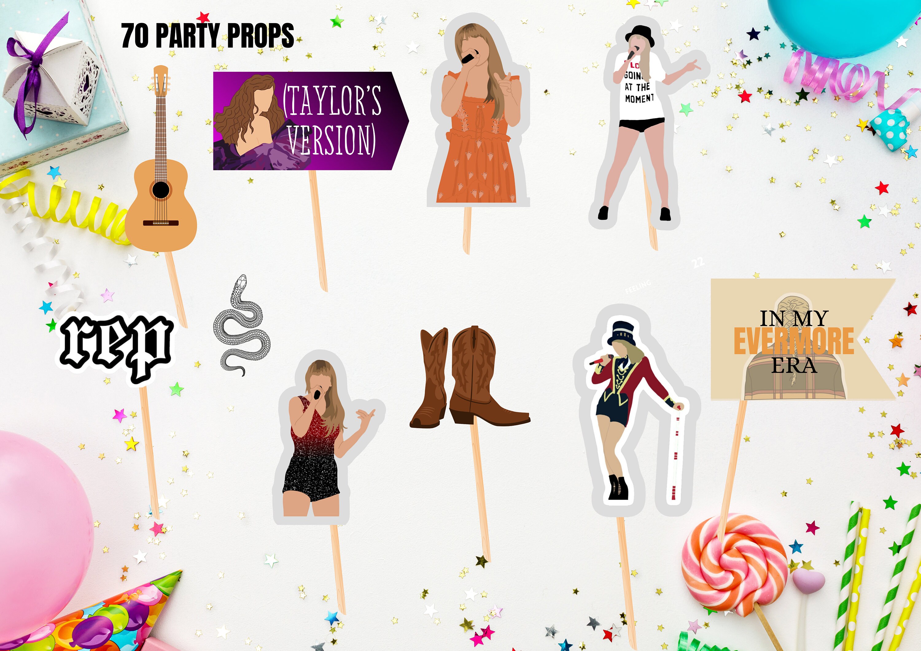 70 Taylor Swift Inspired Photo Booth Printable Props Printable Birthday ...