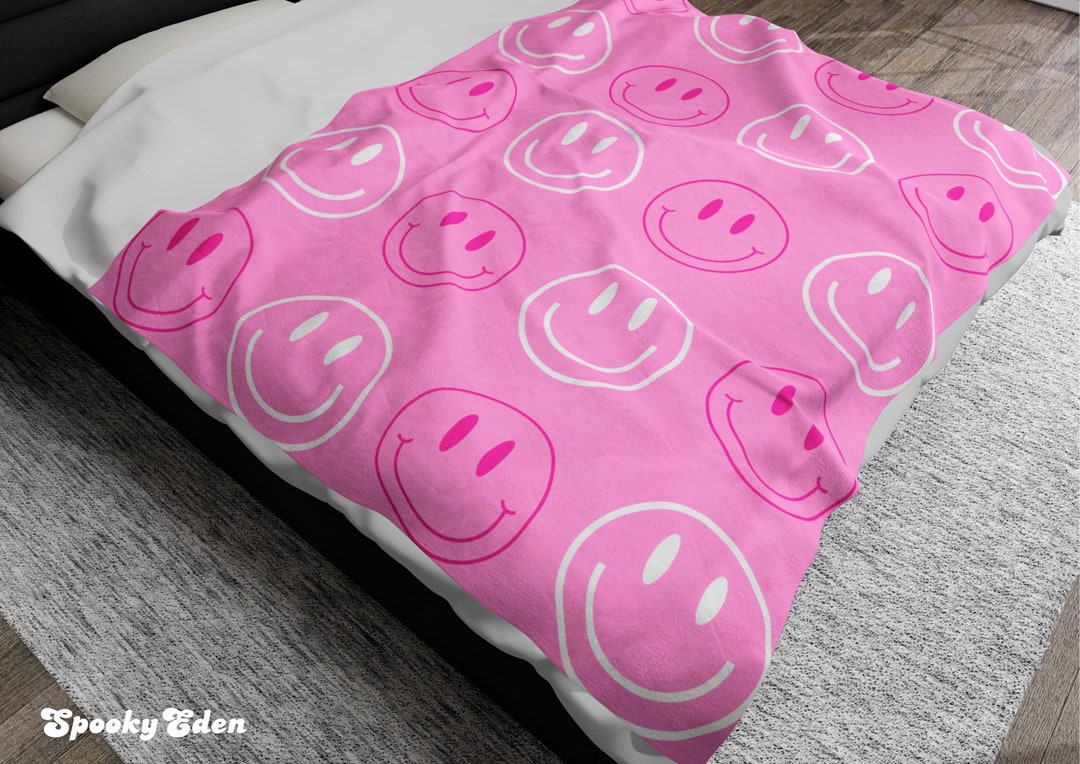 Personalized Smiley Face Blanket Baby Girl Blanket Kids Blanket Home ...