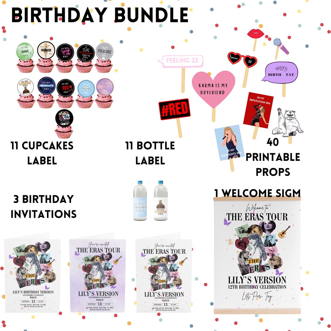 Editable Taylor Swift Inspired Birthday Party Bundle Instant Download ...