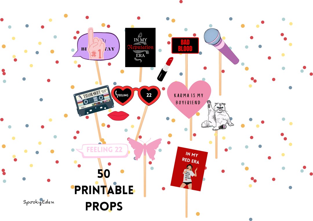 50 Taylor Swift Photo Booth Printable Props Printable Taylor Swift ...