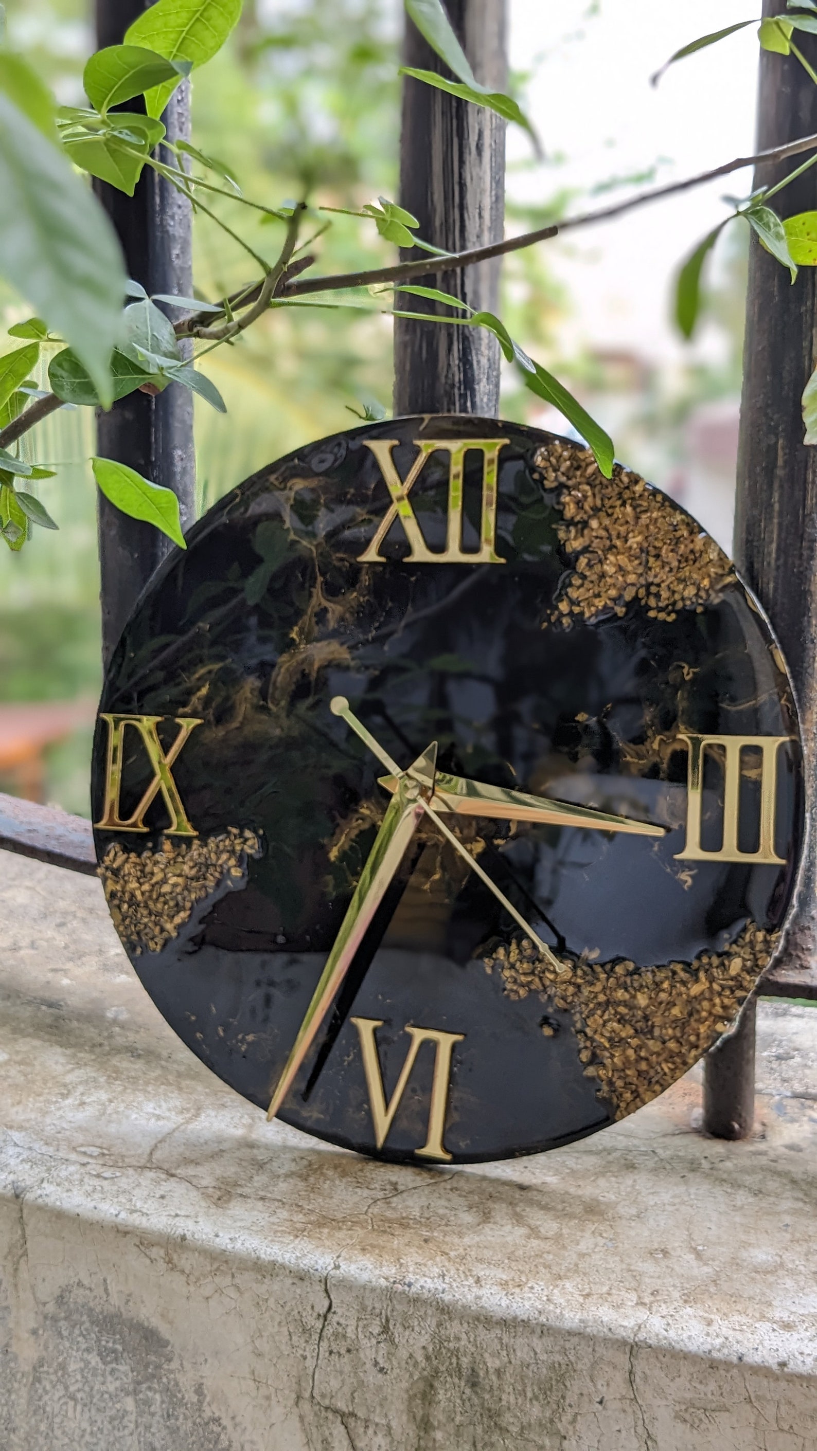 Handmade Black and Gold Wall Clock House Warming Gift - Etsy