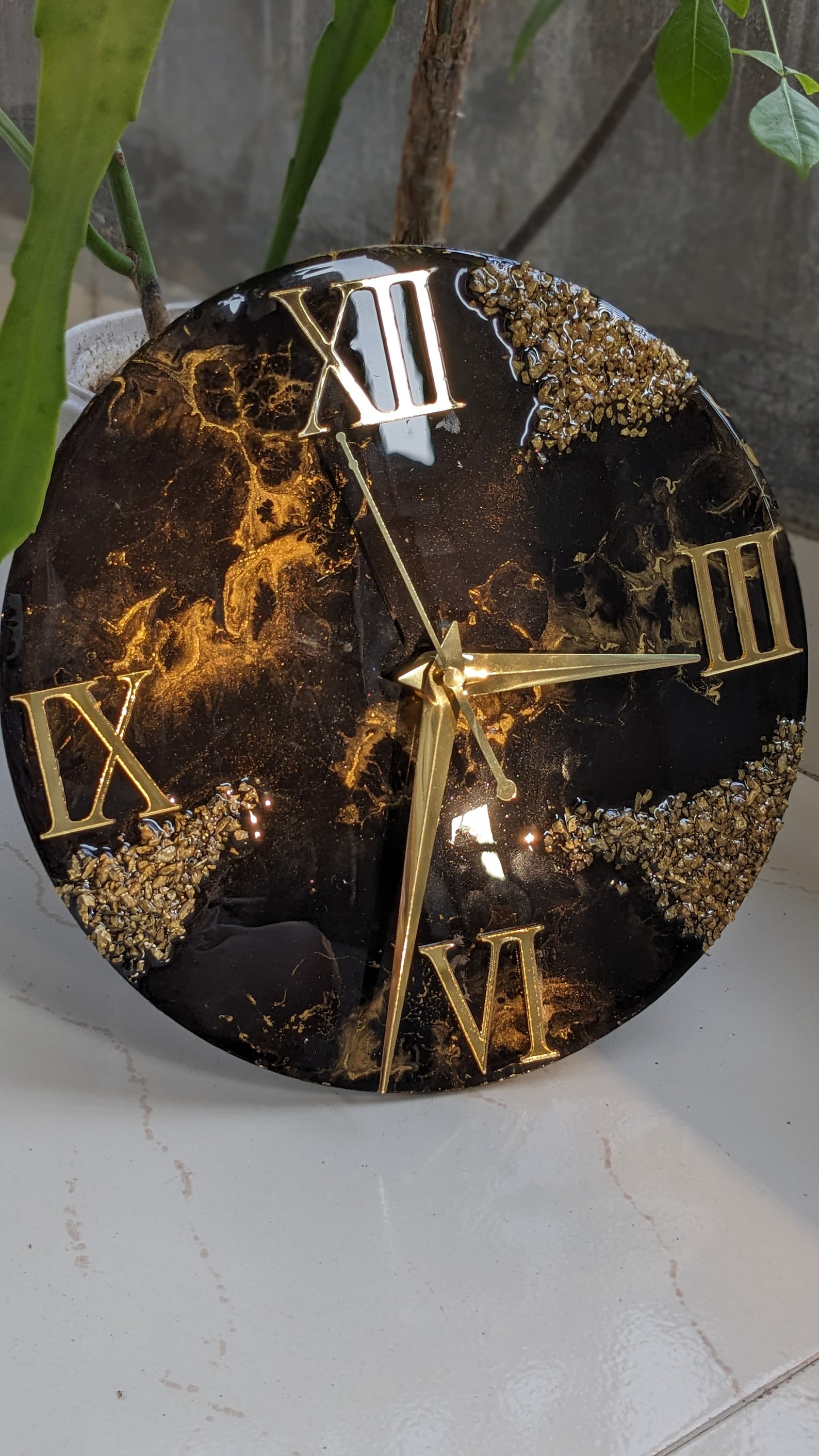 Handmade Black and Gold Wall Clock House Warming Gift - Etsy