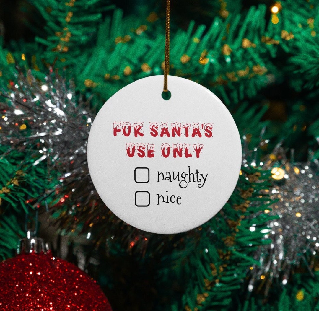 Naughty or Nice Santa Christmas Decoration Funny Tree - Etsy