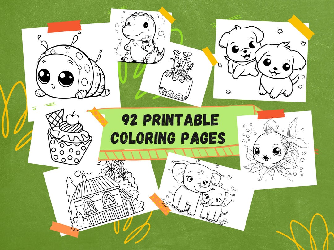 92 Coloring Pages I Coloring Pages for Children and Adults I Preschool ...