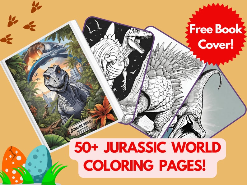 Jurassic World Dinosaur Coloring Pages PDF Gift for Kids - Etsy Australia