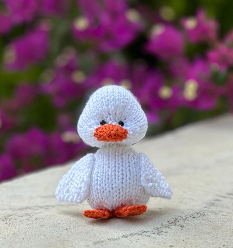 Goose Knitting Pattern PDF: Knitted Toy Tutorial (8cm, Yarn Art Jeans ...