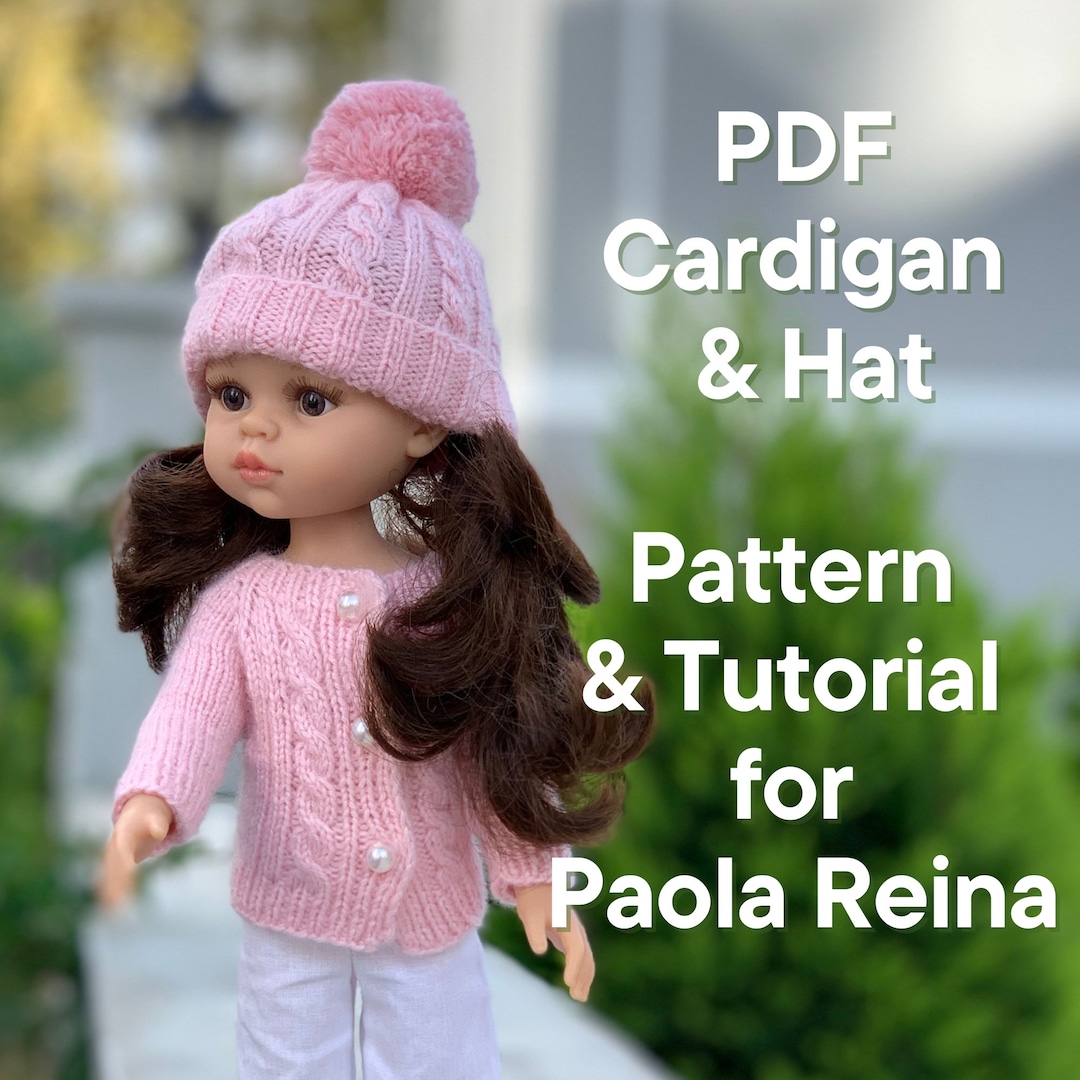 PDF Knitting Pattern Tutorial Cardigan & Hat for Paola Reina Doll (12 ...