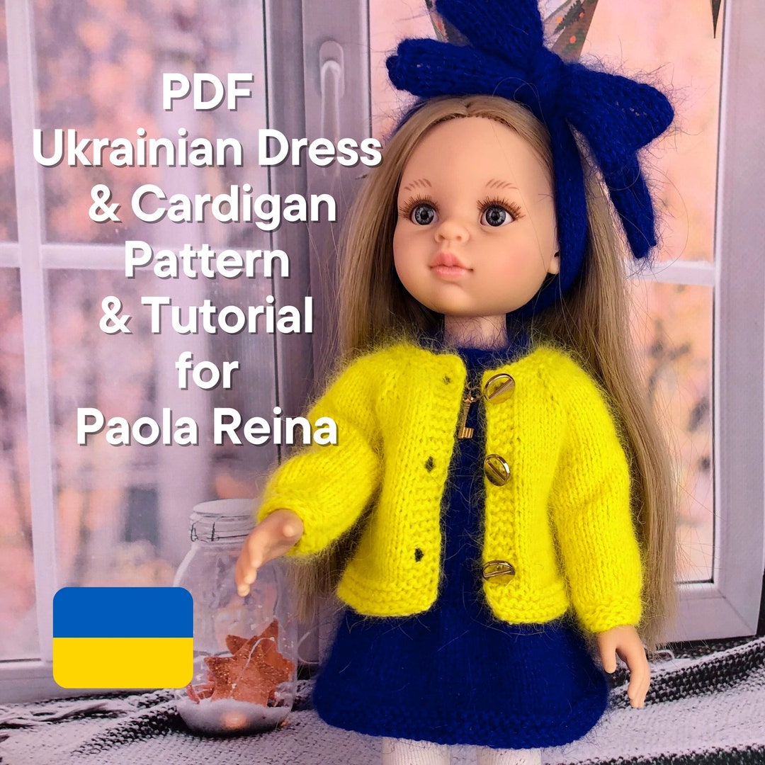 Ukrainian Dress and Cardigan PDF Knitting Pattern & Tutorial for 13 ...