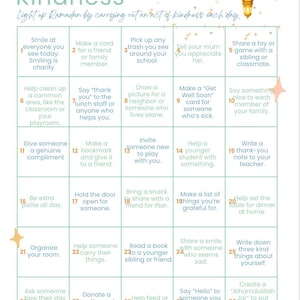 Printable Ramadan Kindness Calendar for Kids Aged 7-12, Ramadan ...