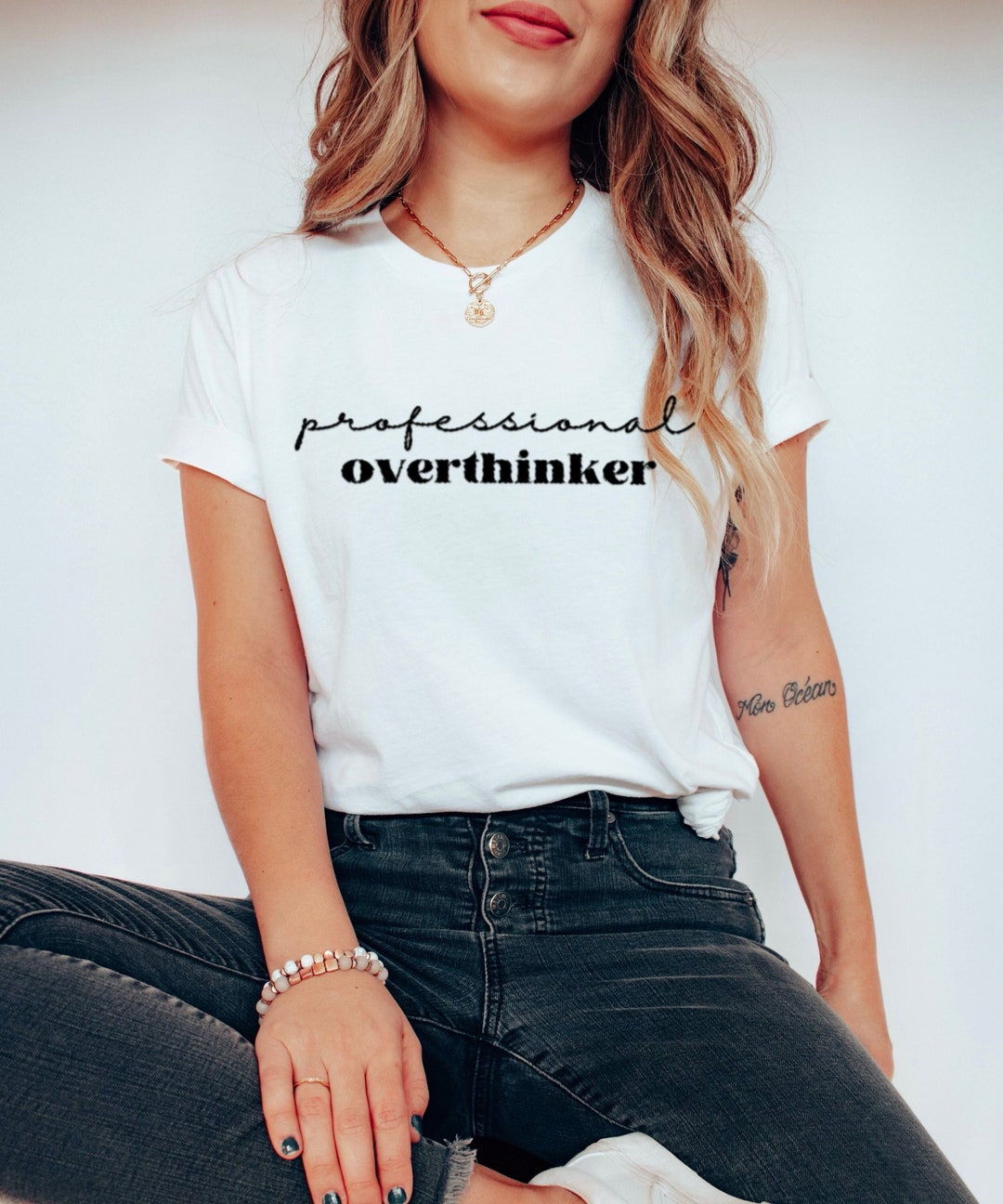 Professional Overthinker Embroidered Shirt, Anxiety Shirt, Mental ...
