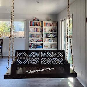 Handmade Wooden Reversible Porch Swing/ Wooden Ceiling Swing/wooden ...