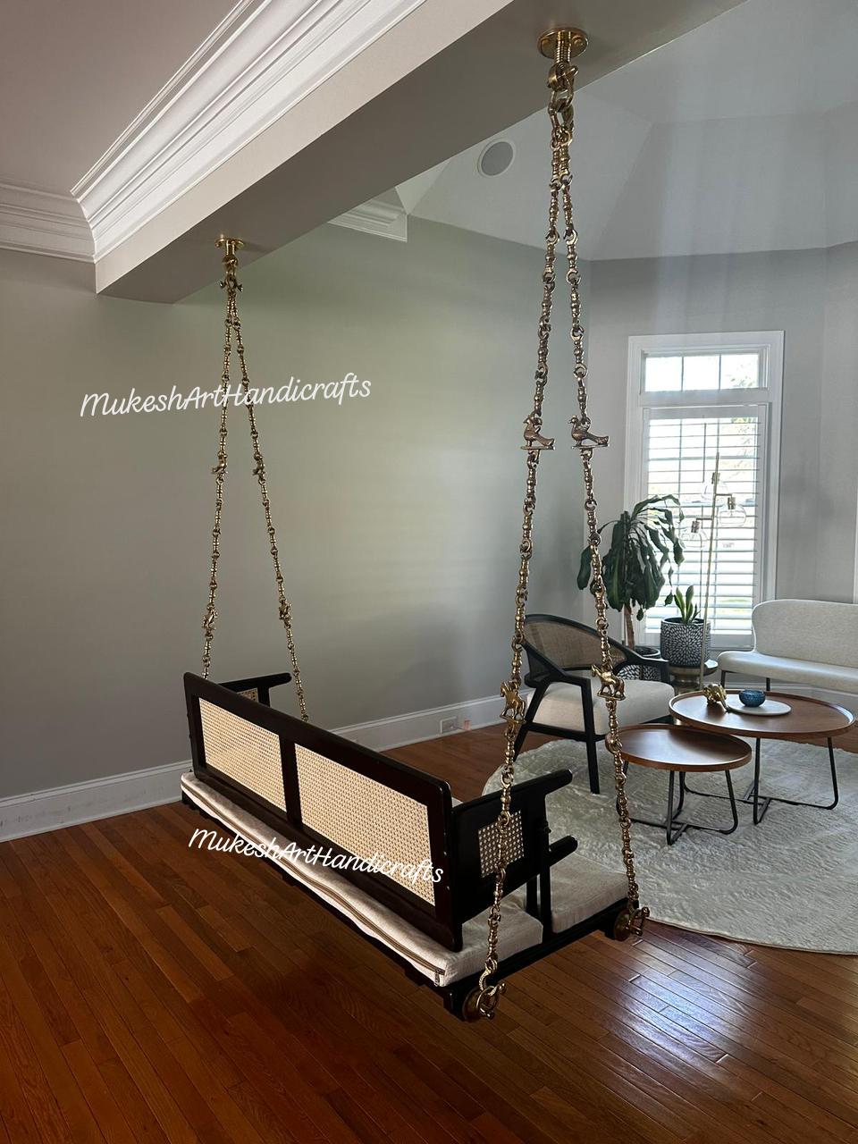 Handmade Wooden Reversible Porch Swing/ Wooden Reversible Ceiling Swing ...