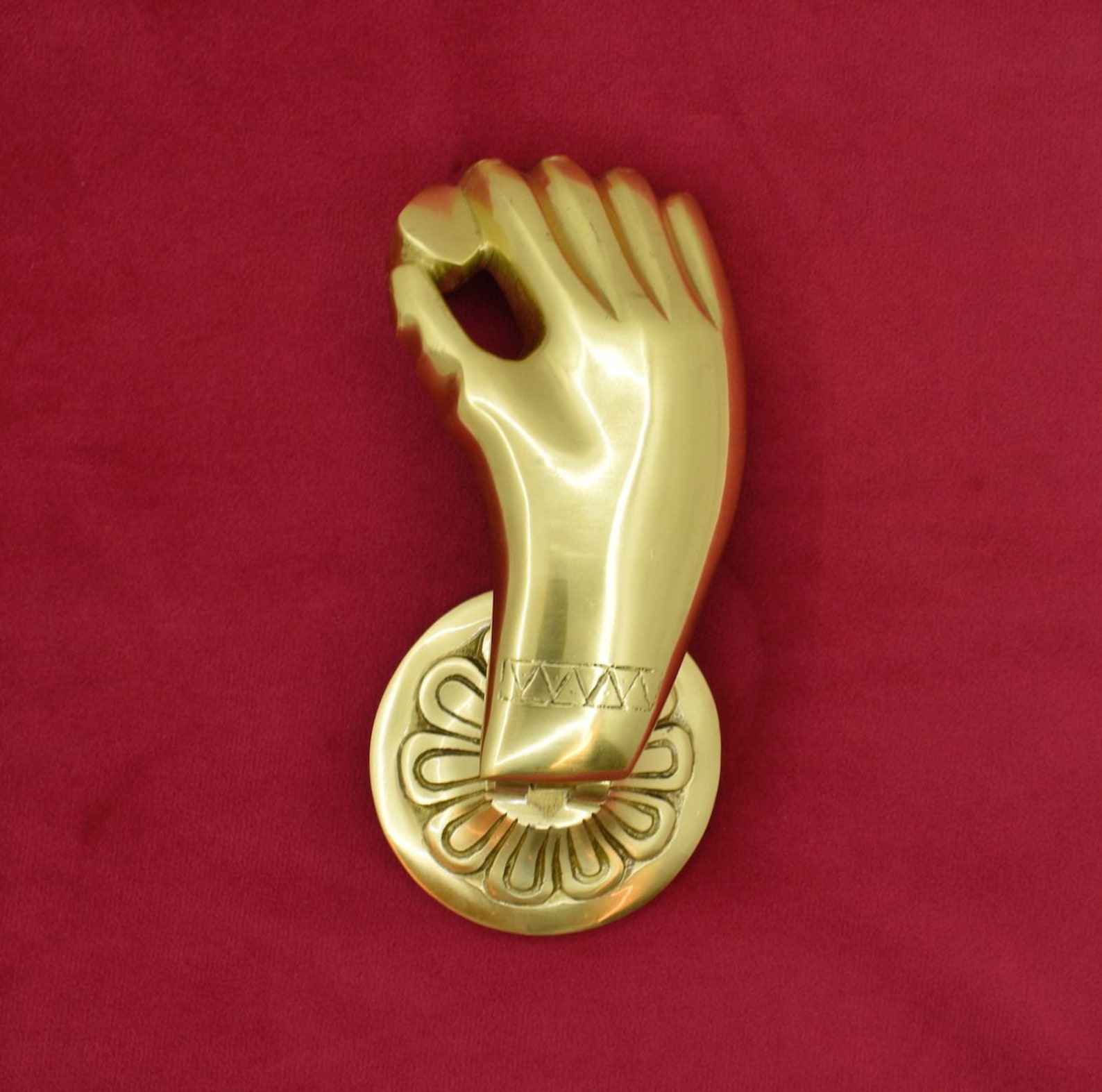 Pure Brass Hand Door Knocker - Etsy