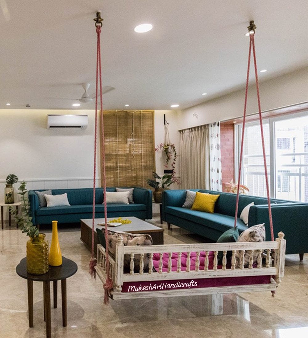 Handmade Wooden Reversible Porch Swing/ Wooden Reversible Ceiling Swing ...