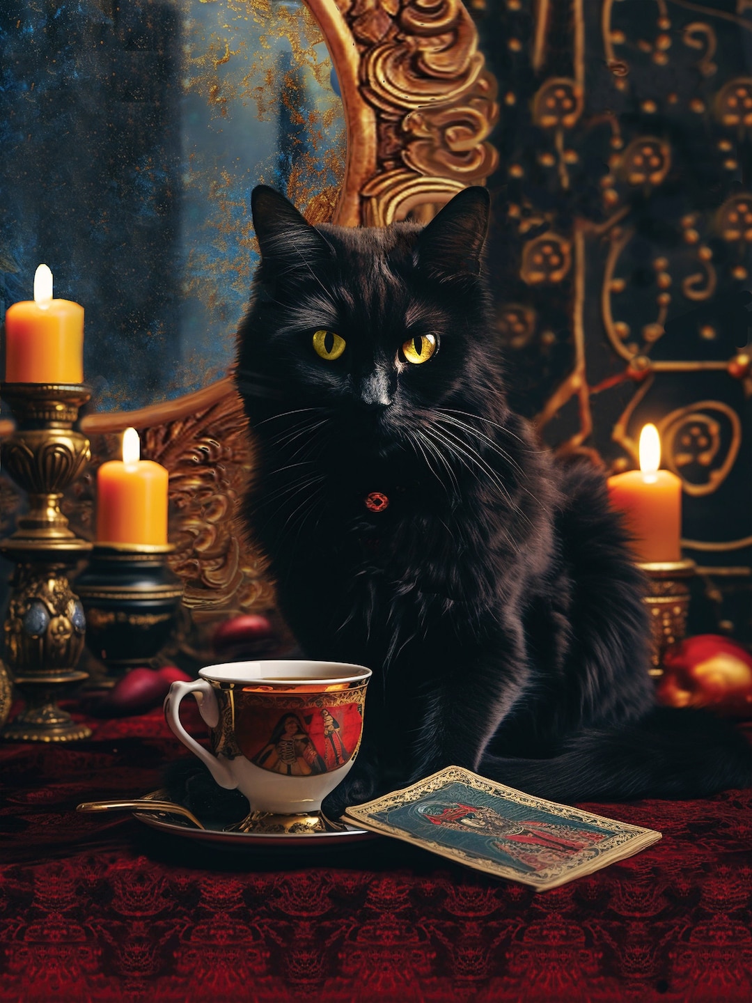 Black Cat Halloween Printable Wall Art Halloween Decor - Etsy