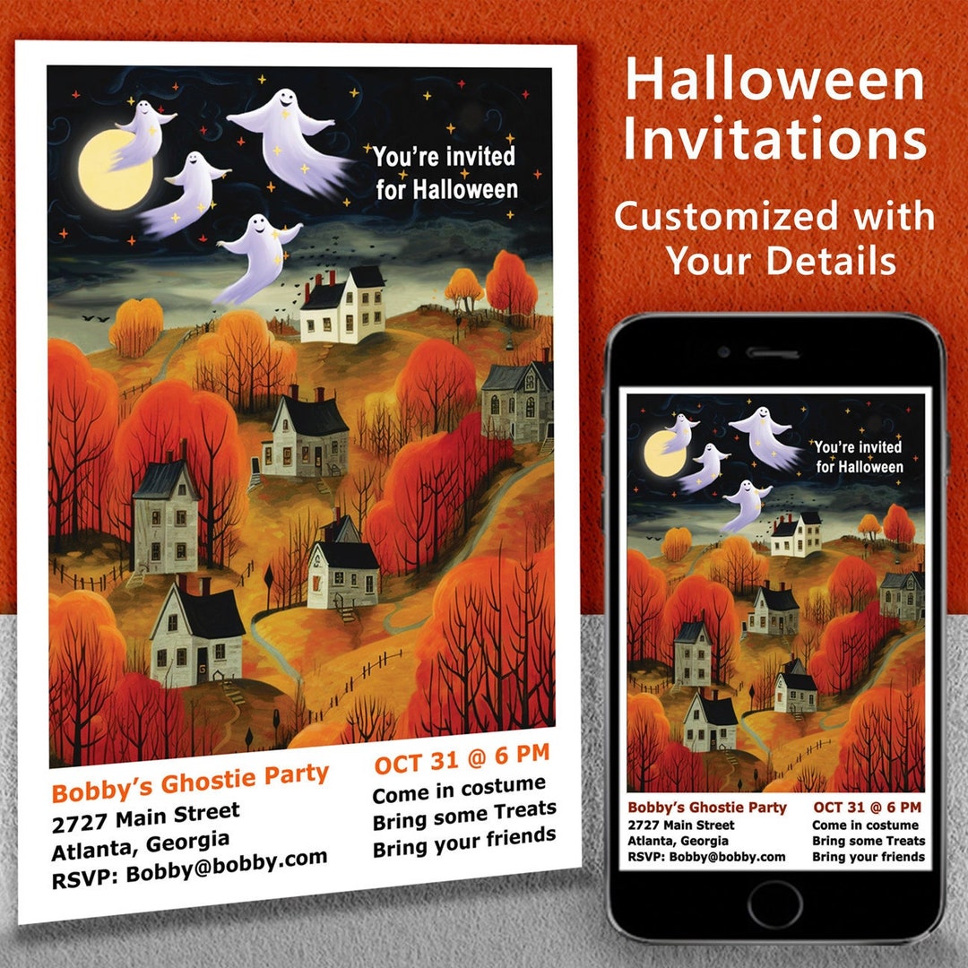 Vintage Halloween Invitation Halloween Party Invitation - Etsy