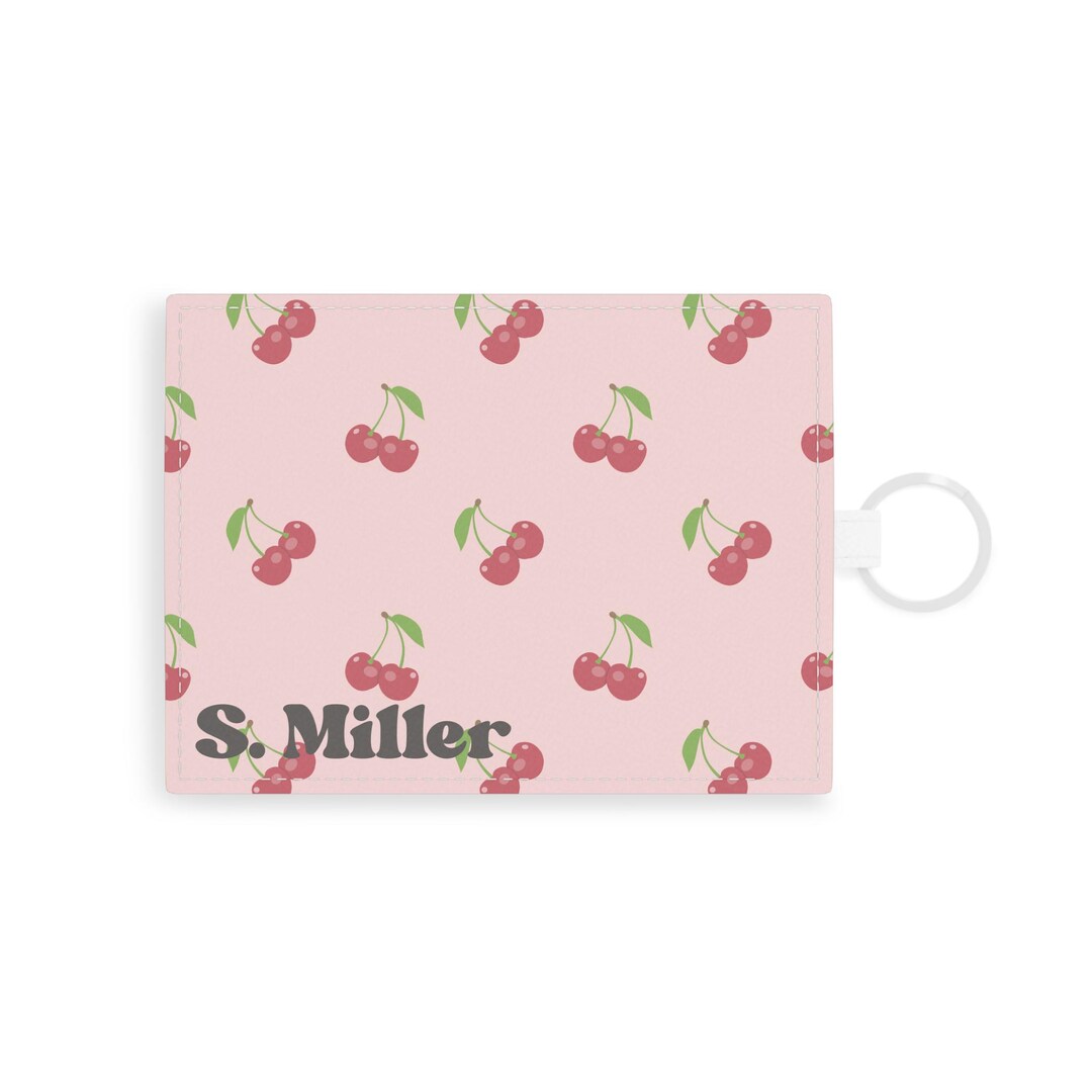 Personalized Card Holder, Cherry Card Holder With Name or Initials ...
