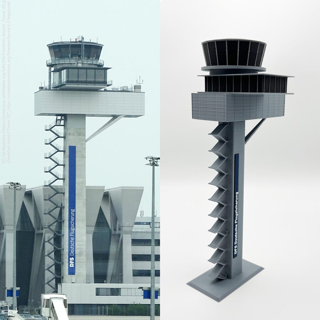 Frankfurt Air Traffic Tower Model, Air Traffic Control Miniature, ATC ...