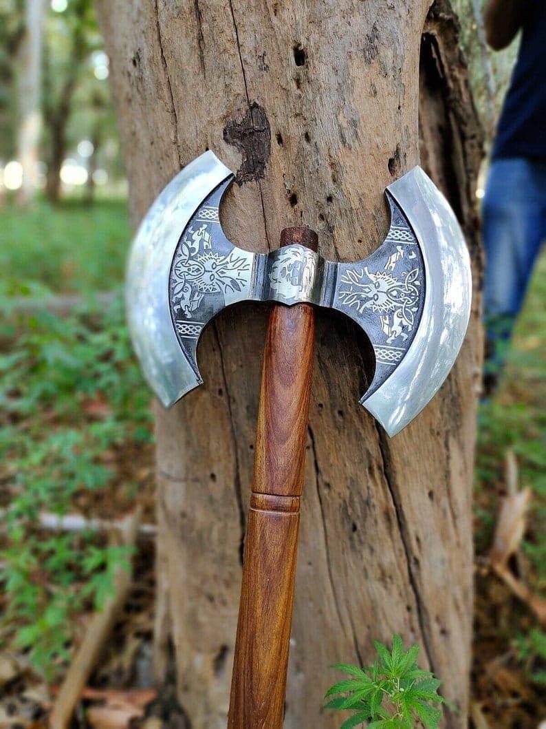 Viking Axe, Handmade Axe, Hand Forged Double Bit Axe, Custom Made Axe ...