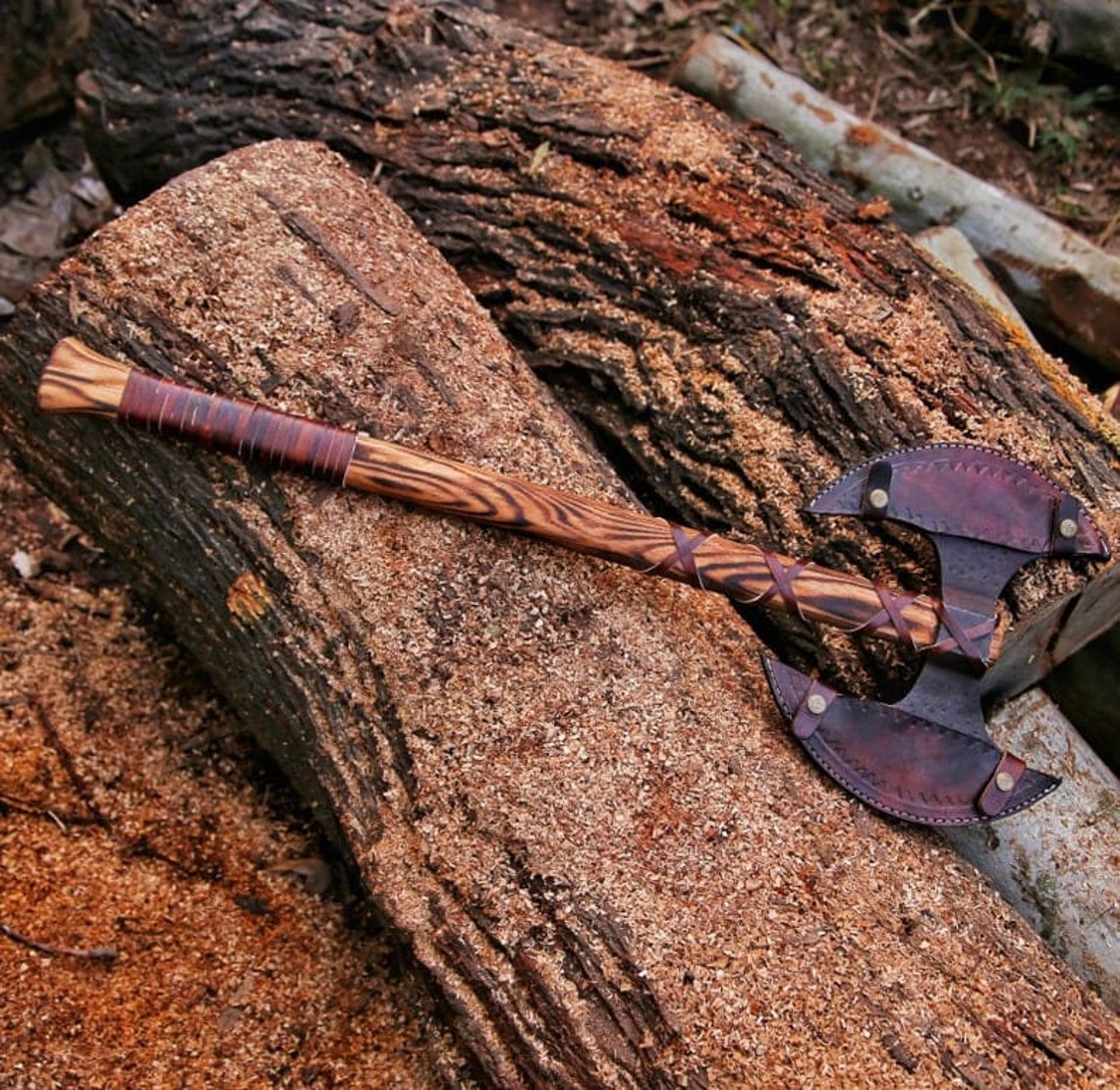 Handmade Ragnar Axe, Handmade Carbon Steel Double Headed Axe With ...