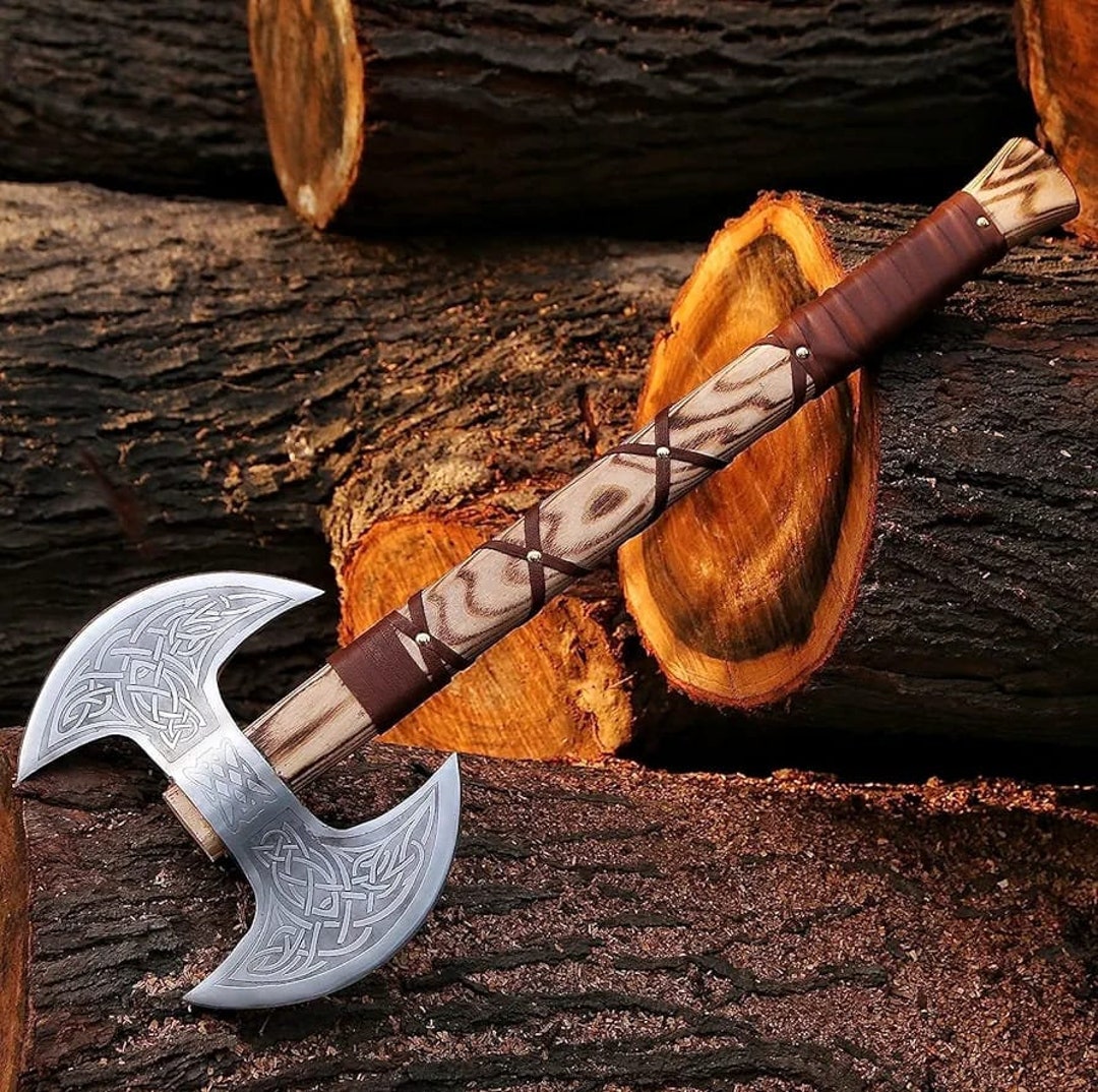Double Blade Axe, Viking Double Sided Axe, Hand Forged Double Bit Axe ...