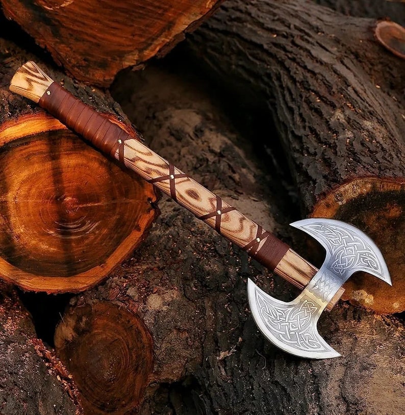 Double Blade Axe, Viking Double Sided Axe, Hand Forged Double Bit Axe ...