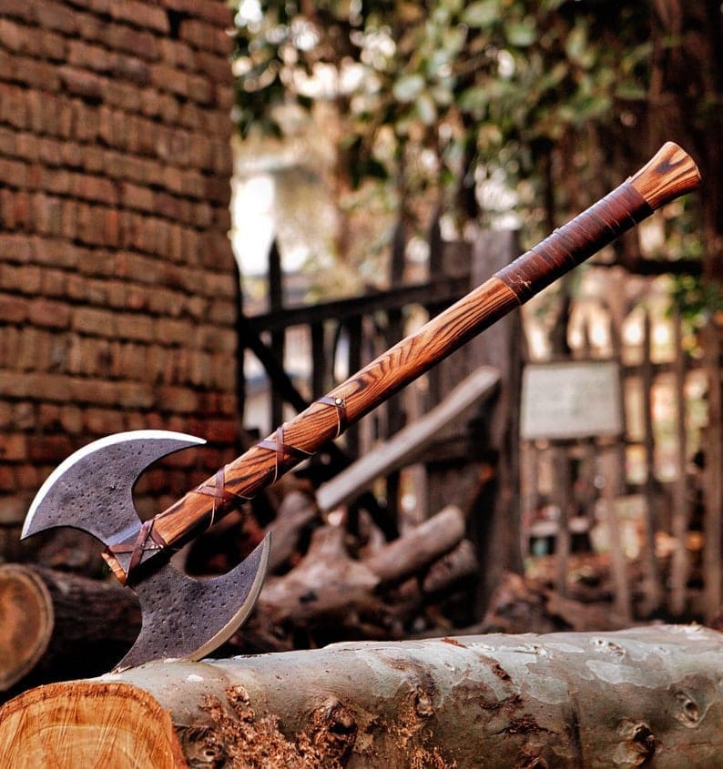 Handmade Ragnar Axe, Handmade Carbon Steel Double Headed Axe With ...