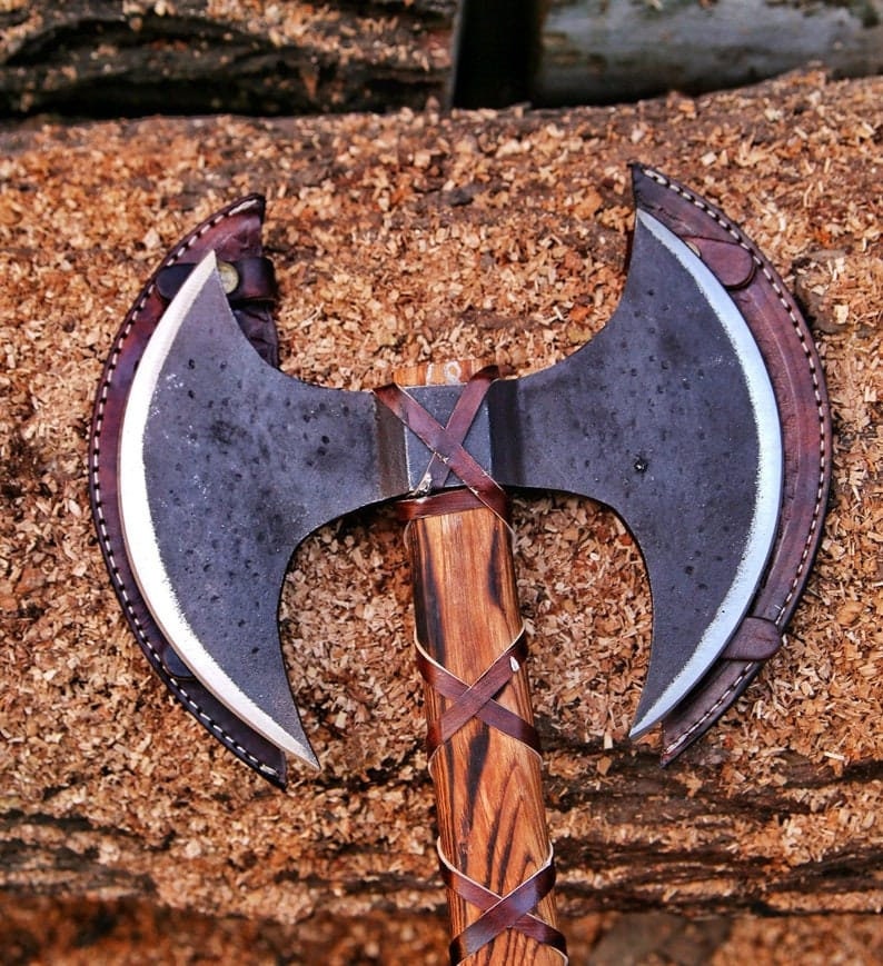 Handmade Ragnar Axe, Handmade Carbon Steel Double Headed Axe With ...