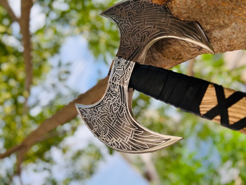 Handmade Ragnar Axe, Handmade Carbon Steel Double Headed Axe With ...