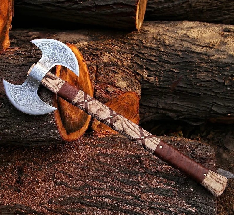 Double Blade Axe, Viking Double Sided Axe, Hand Forged Double Bit Axe ...