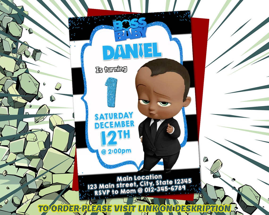 Baby Boss Birthday Invitation Baby Boss Invitation Digital - Etsy