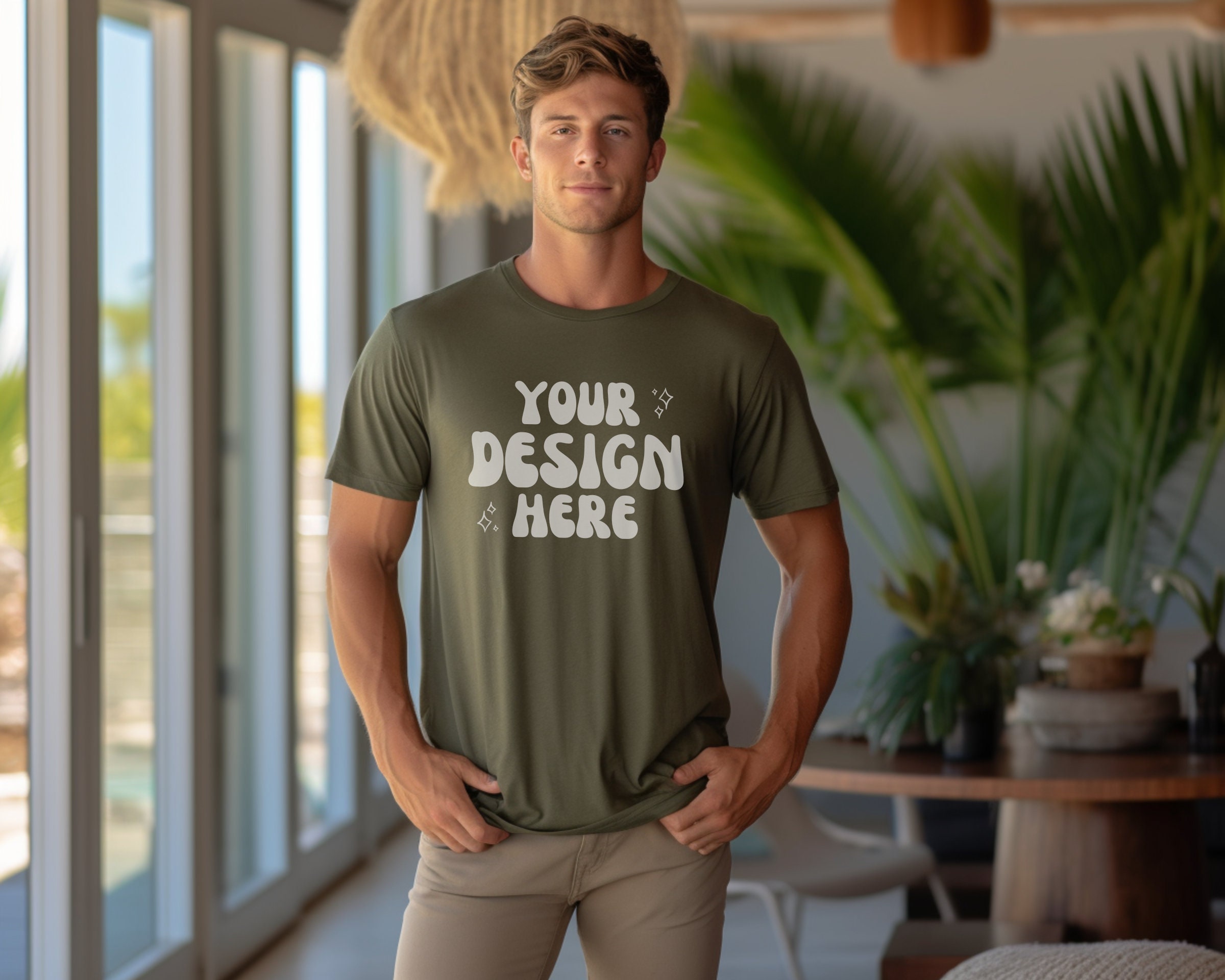 Men's Boho Mockup Bundle, Access to All Boho Mocks, Mens Bella Canvas ...