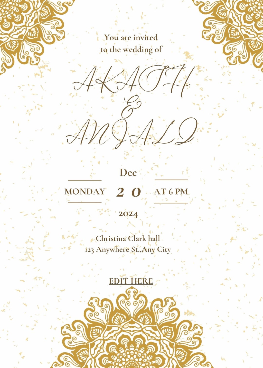 Customizable Wedding Invitation Template Editable Invitation Card Save ...