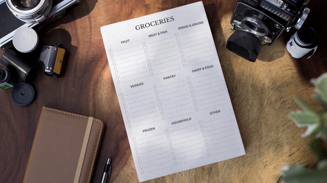 Grocery List Notepad, Groceries Notepad Without or With Magnet 5.5x8.5 ...