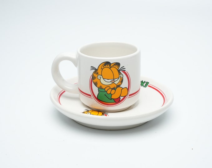Vintage Garfield Expresso Mug and Plate | Garfield Tropico Diffusion ...
