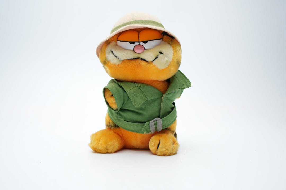 Rare 90s Garfield Plush With Safari Hat - Etsy UK