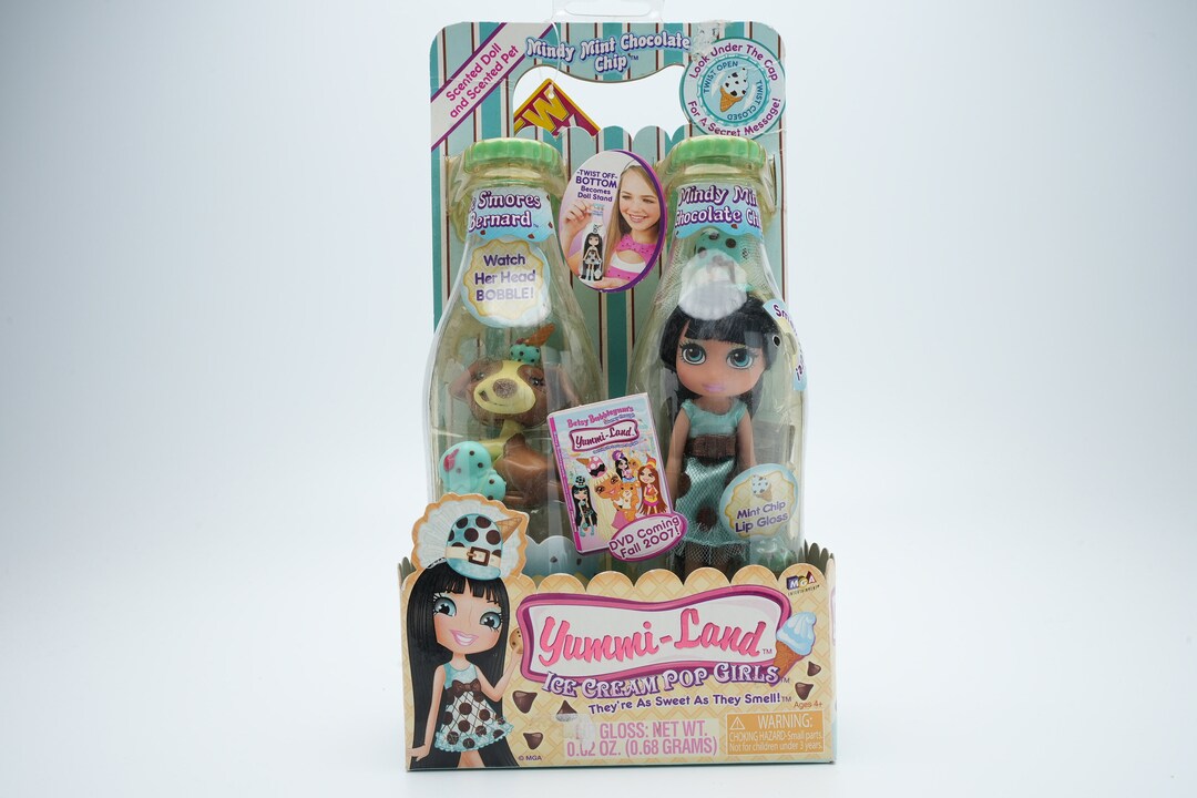 MGA Yummi-land Ice Cream Pop Girls Mindy Mint Chocolate Chip Doll With ...