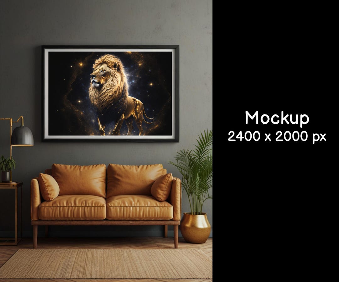 Mockup Frame - Stylish Muted Room - Digital Png - Wall Art - Etsy