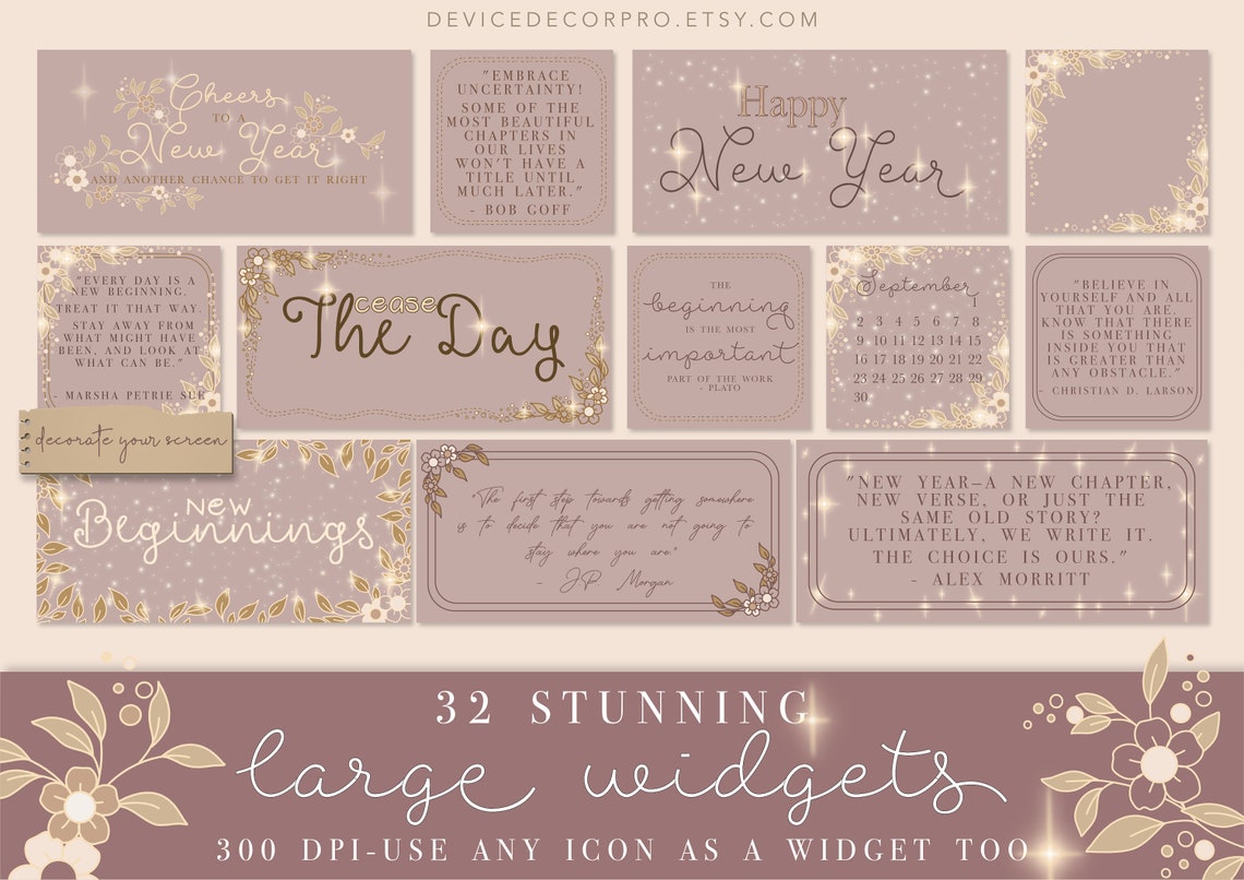 Handdrawn App Icons ELEGANT NEW YEARS, Ios Icons, iPad Icons, Handdrawn ...