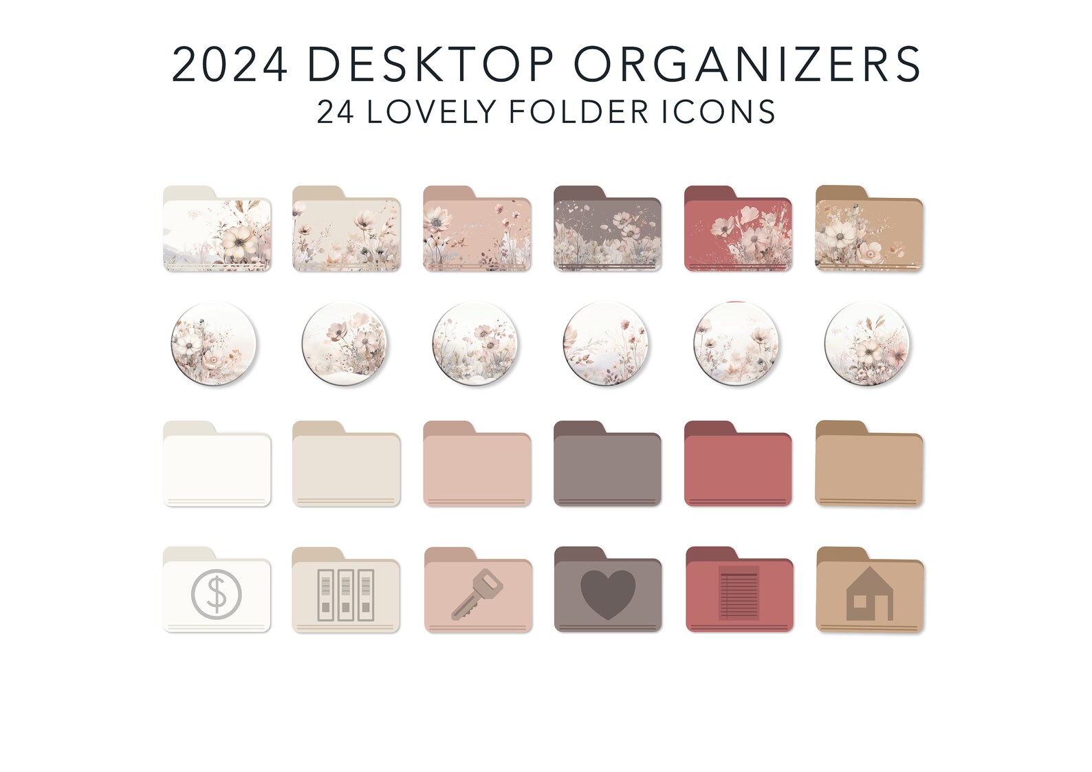 PINK FLORAL 2024 Work Business School Productivity Bundle Custom ...