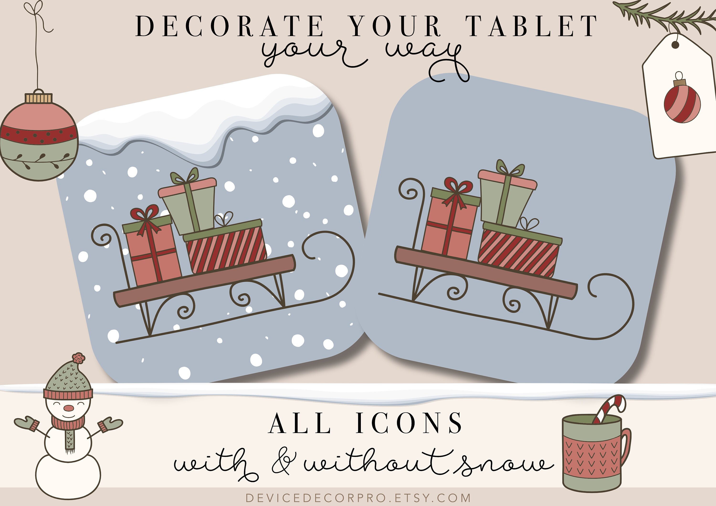 Handdrawn App Icons HOLIDAYS ARE COMING, Ios Icons, iPad Icons ...