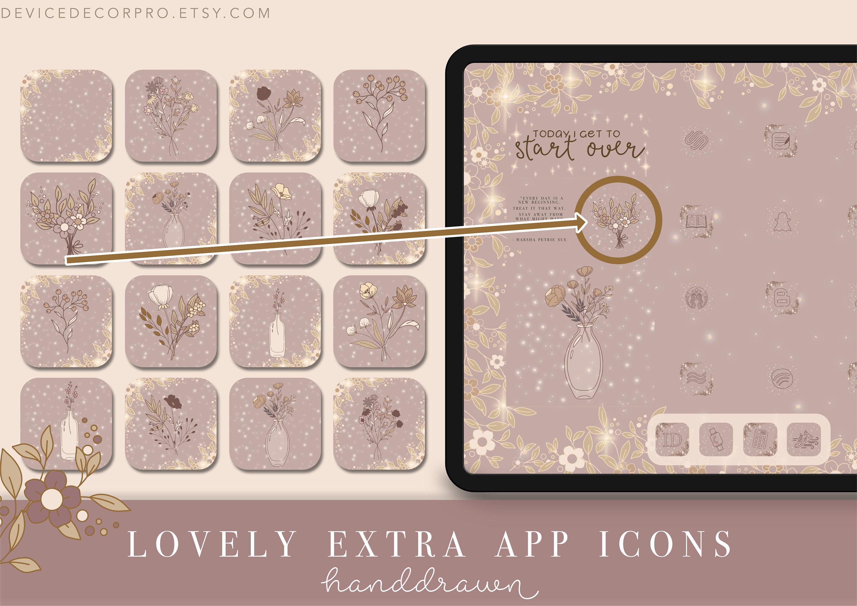 Handdrawn App Icons ELEGANT NEW YEARS, Ios Icons, iPad Icons, Handdrawn ...