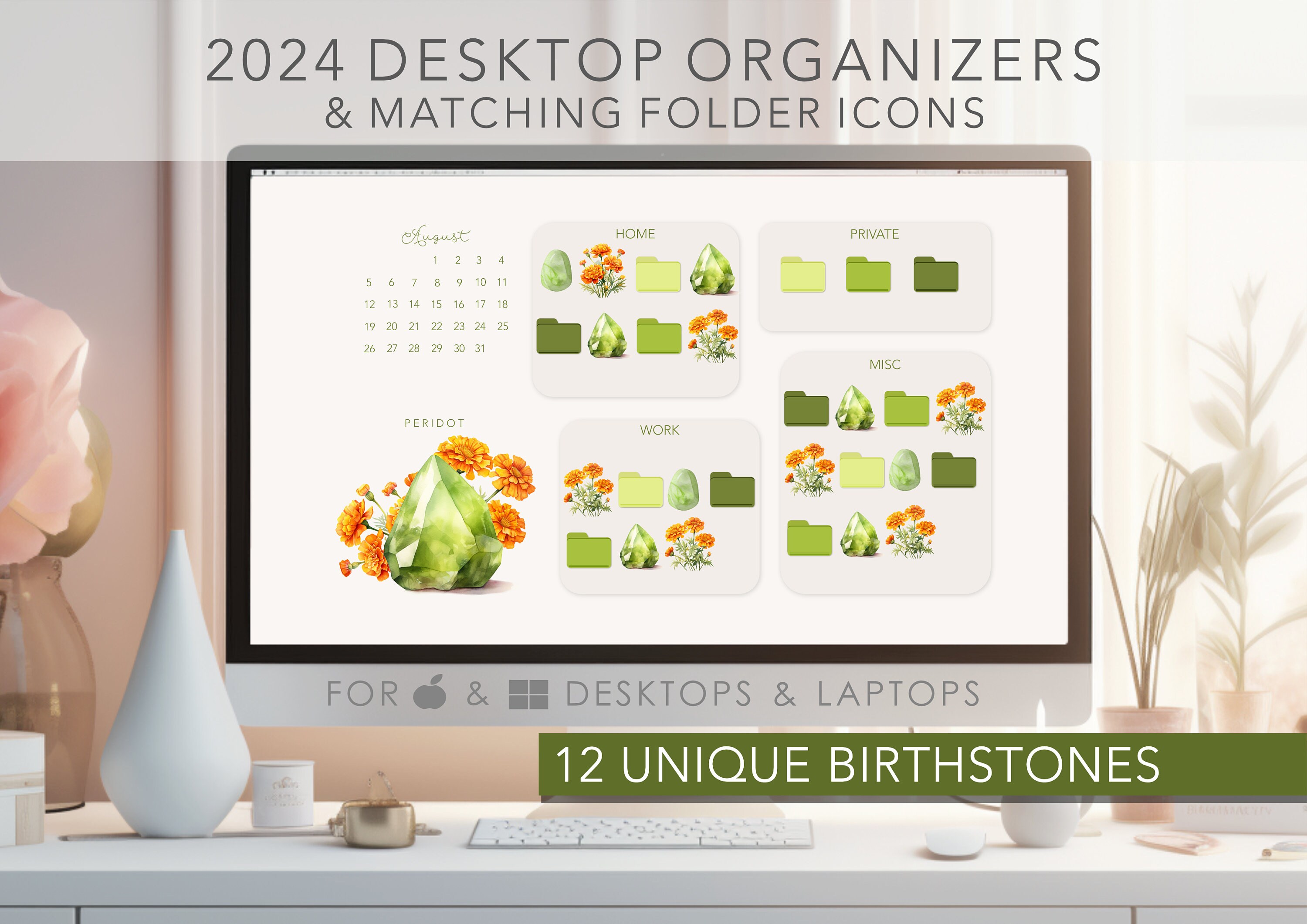 BIRTHSTONE 2024 Work Business School Productivity Bundle Custom Desktop ...
